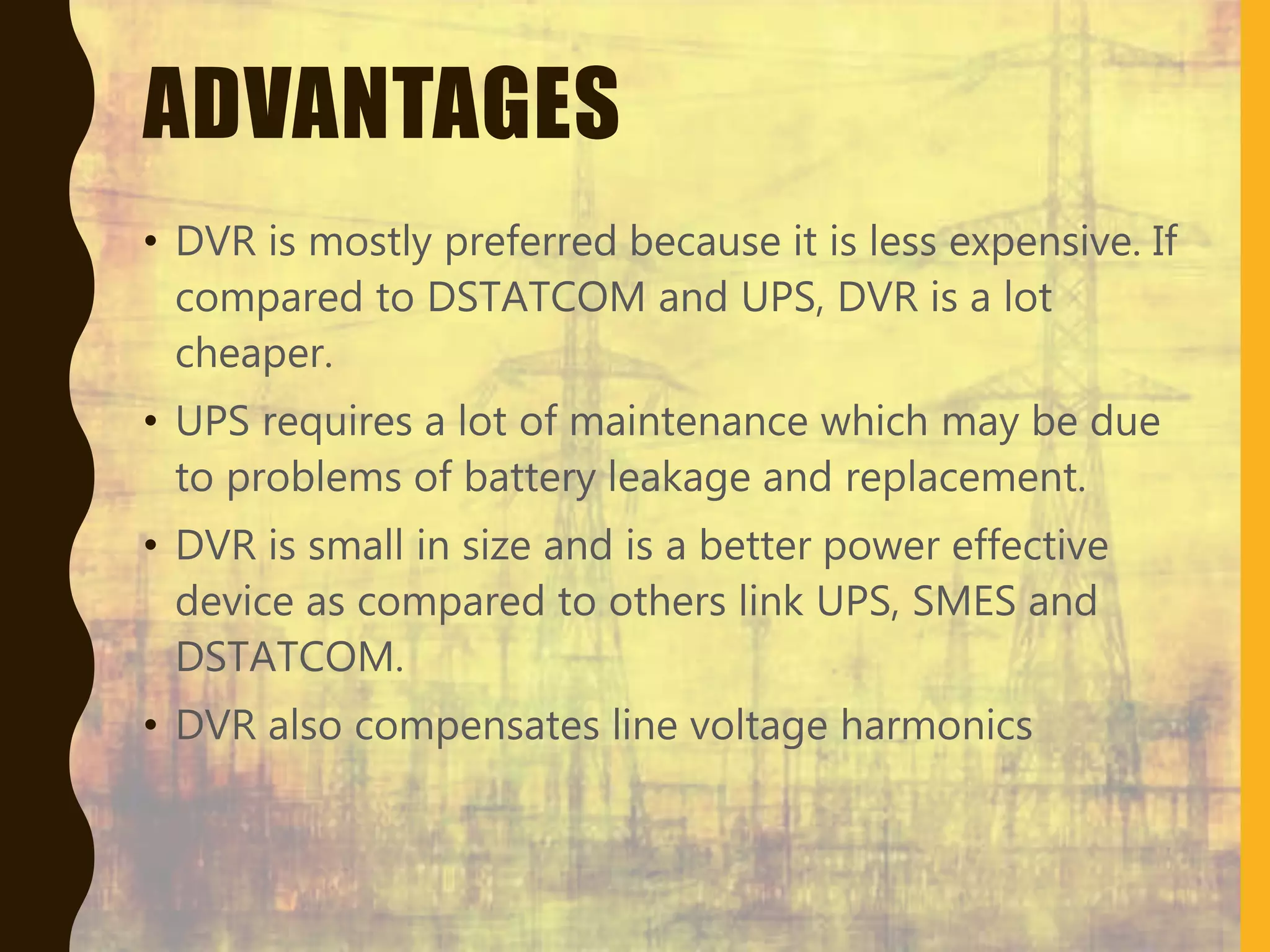 power quality improvement by using DVR | PPTX