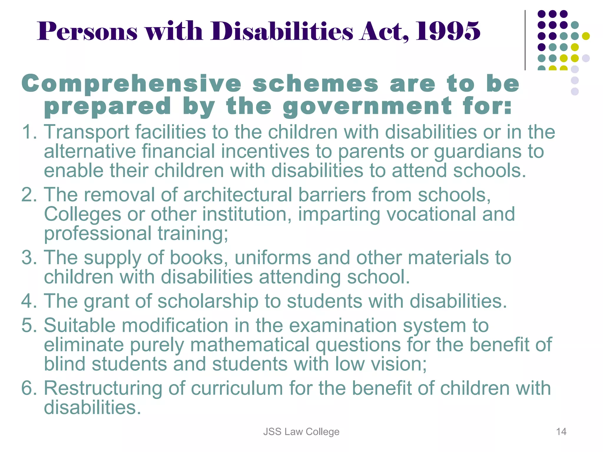Person with disability act 1995 | PPT