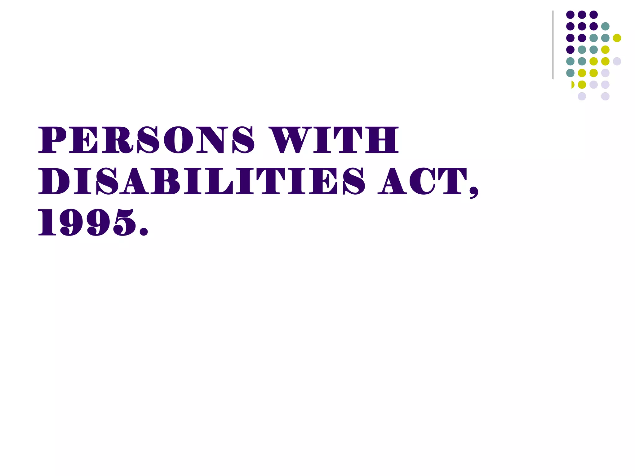 Person with disability act 1995 | PPT