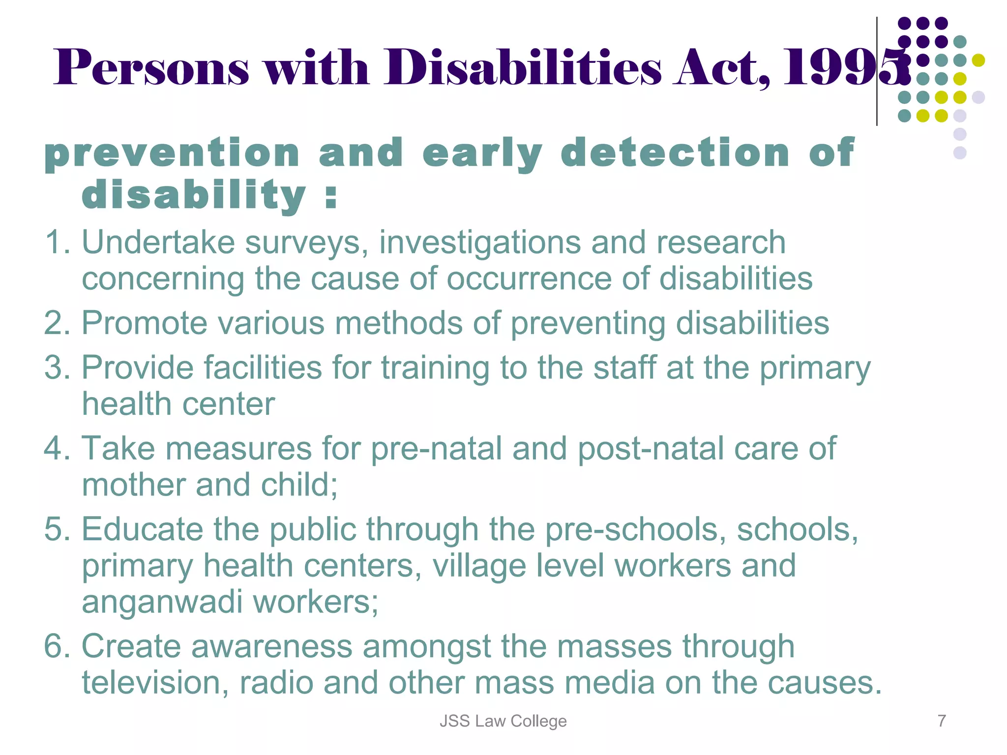 Person with disability act 1995 | PPT