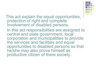 Person with disability act 1995 | PPT