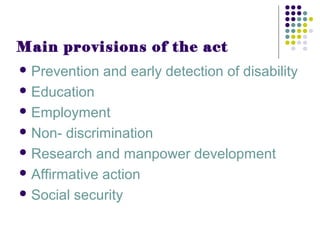 Person with disability act 1995 | PPT