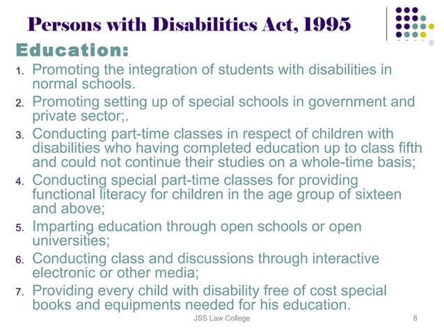 Person with disability act 1995 | PPT