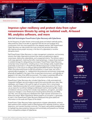 Improve cyber resiliency and protect data from cyber ransomware threats ...