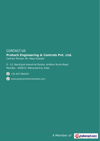 Protech Engineering & Controls Pvt. Ltd., Mumbai, IDMT Relays | PDF