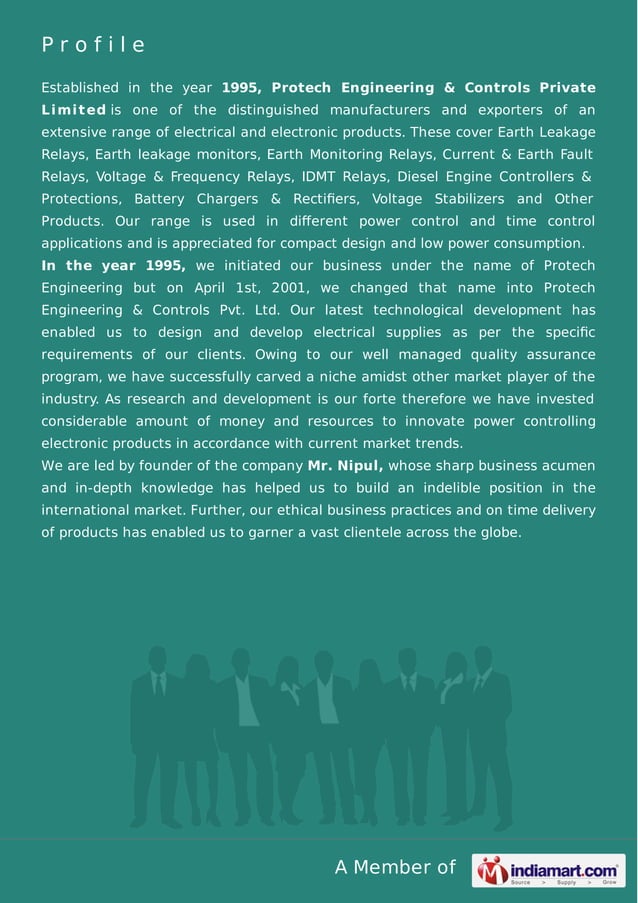 Protech Engineering & Controls Pvt. Ltd., Mumbai, IDMT Relays | PDF