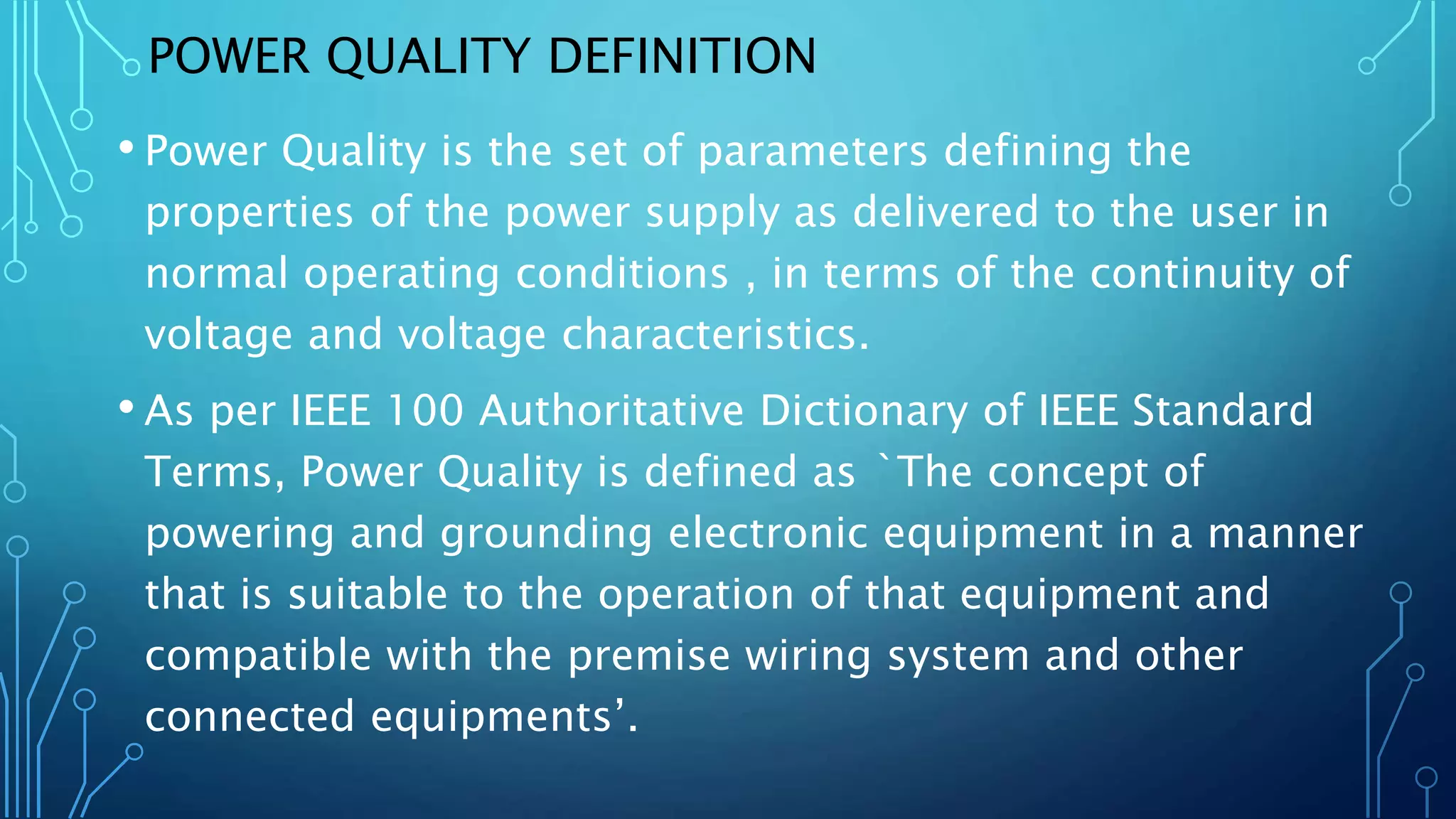 Power quality disturbances | PPTX