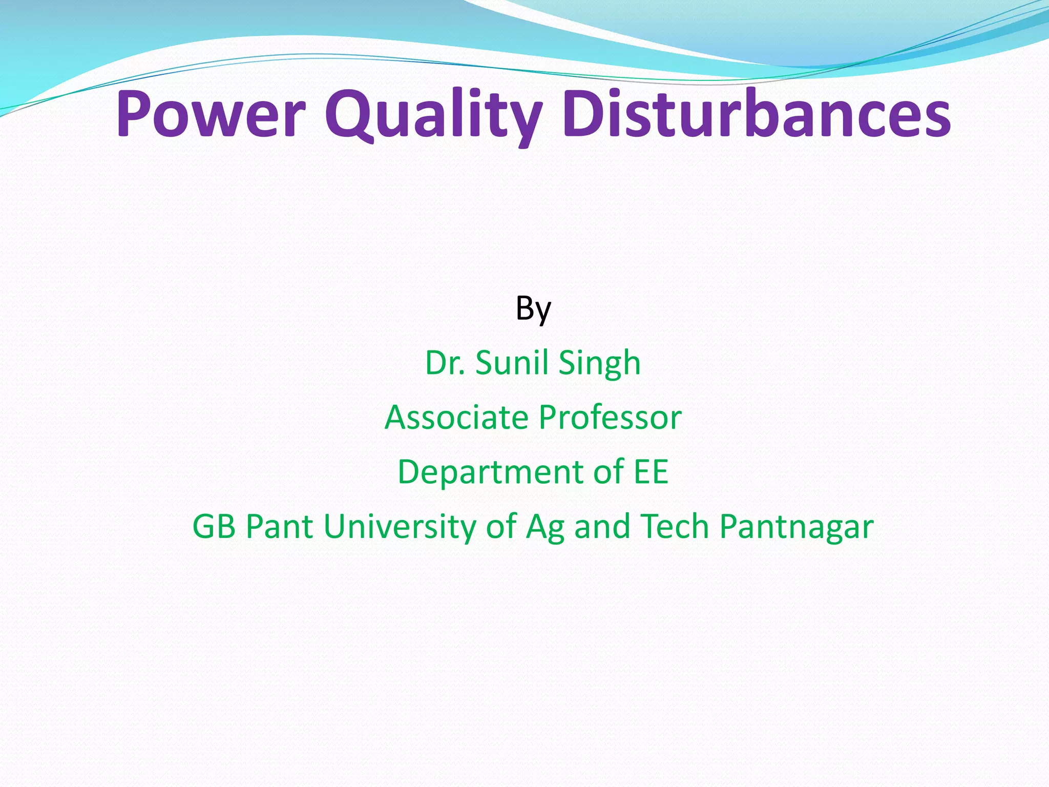 Power quality disturbances | PDF