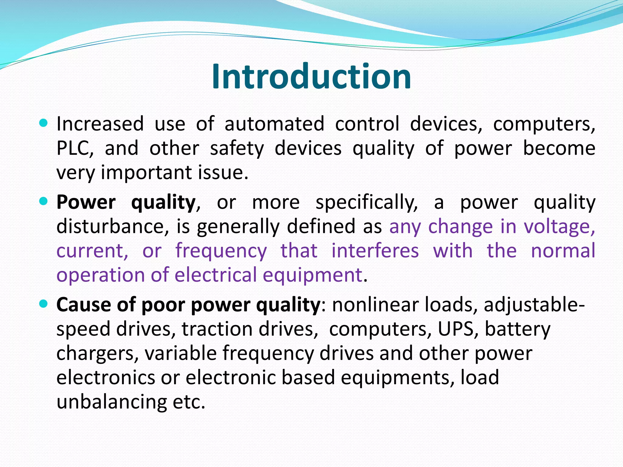 Power quality disturbances | PDF