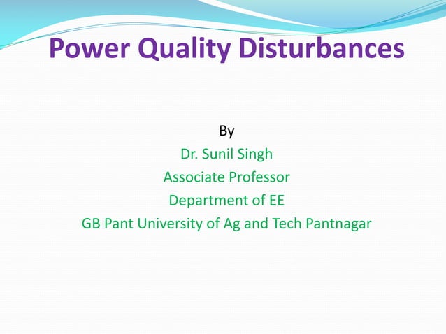 Power quality disturbances | PDF