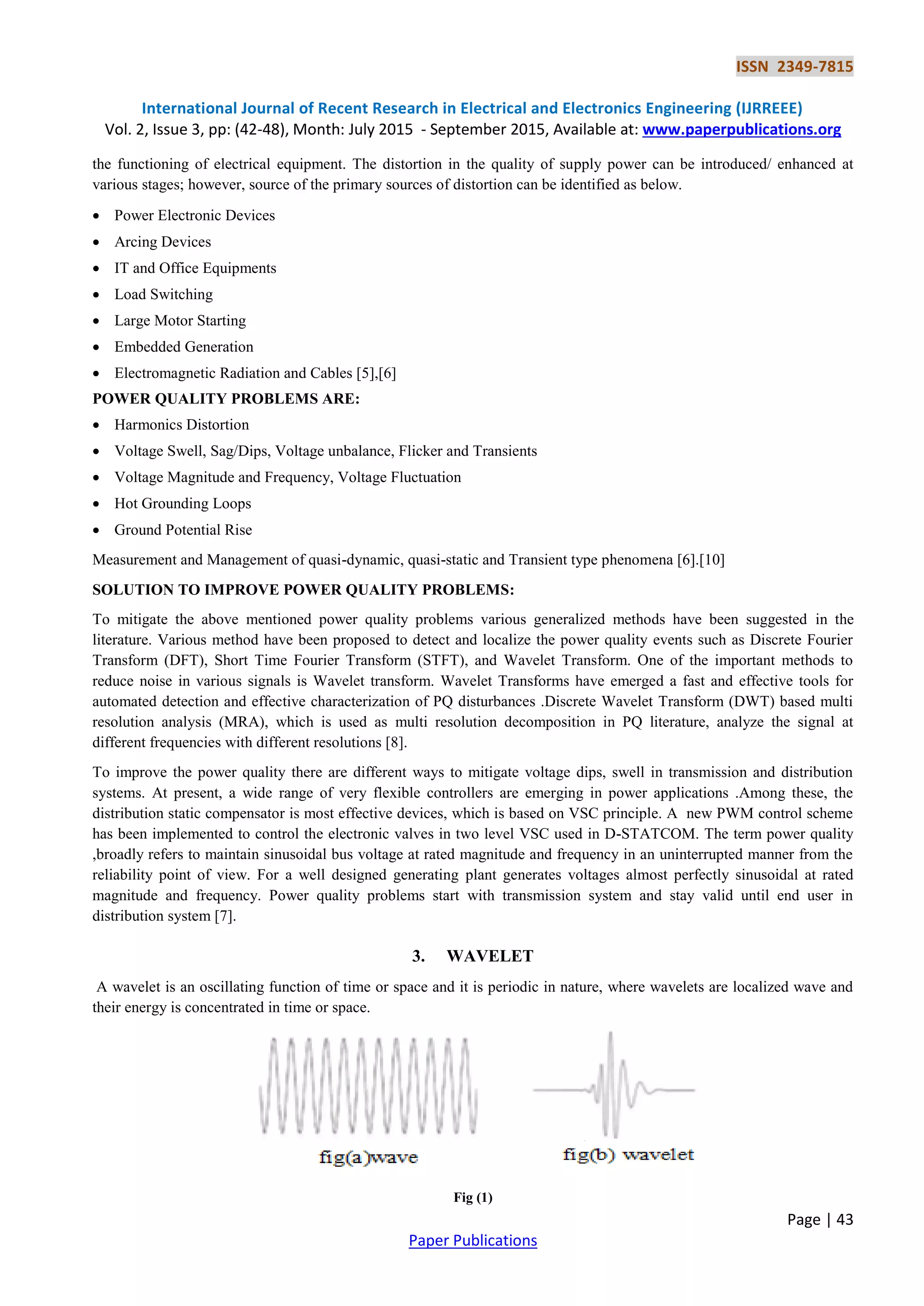 Power Quality Identification Using Wavelet Transform: A Review | PDF | Physics | Science