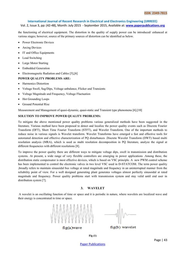 Power Quality Identification Using Wavelet Transform: A Review | PDF | Physics | Science