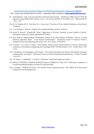 Power Quality Identification Using Wavelet Transform: A Review | PDF | Physics | Science