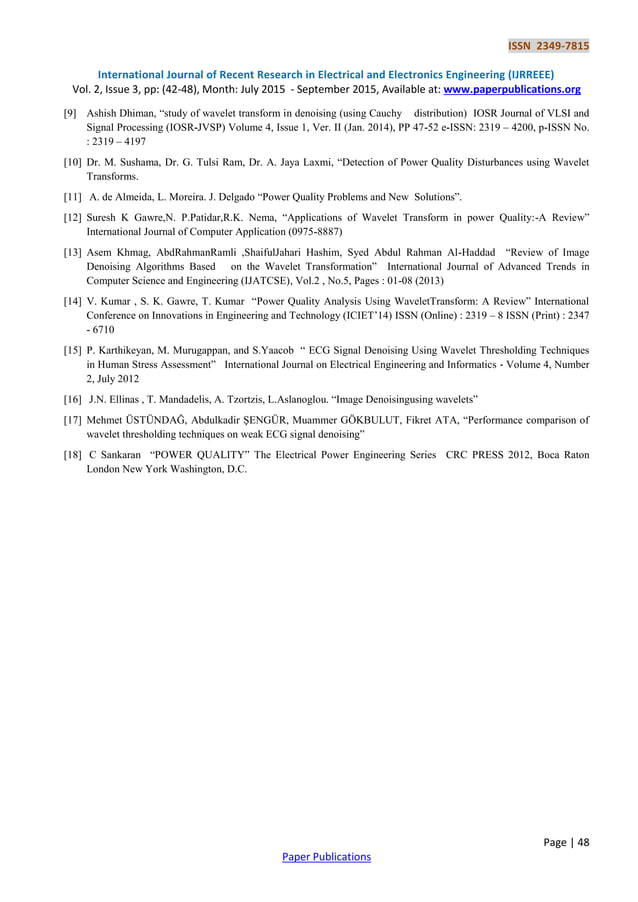 Power Quality Identification Using Wavelet Transform: A Review | PDF | Physics | Science