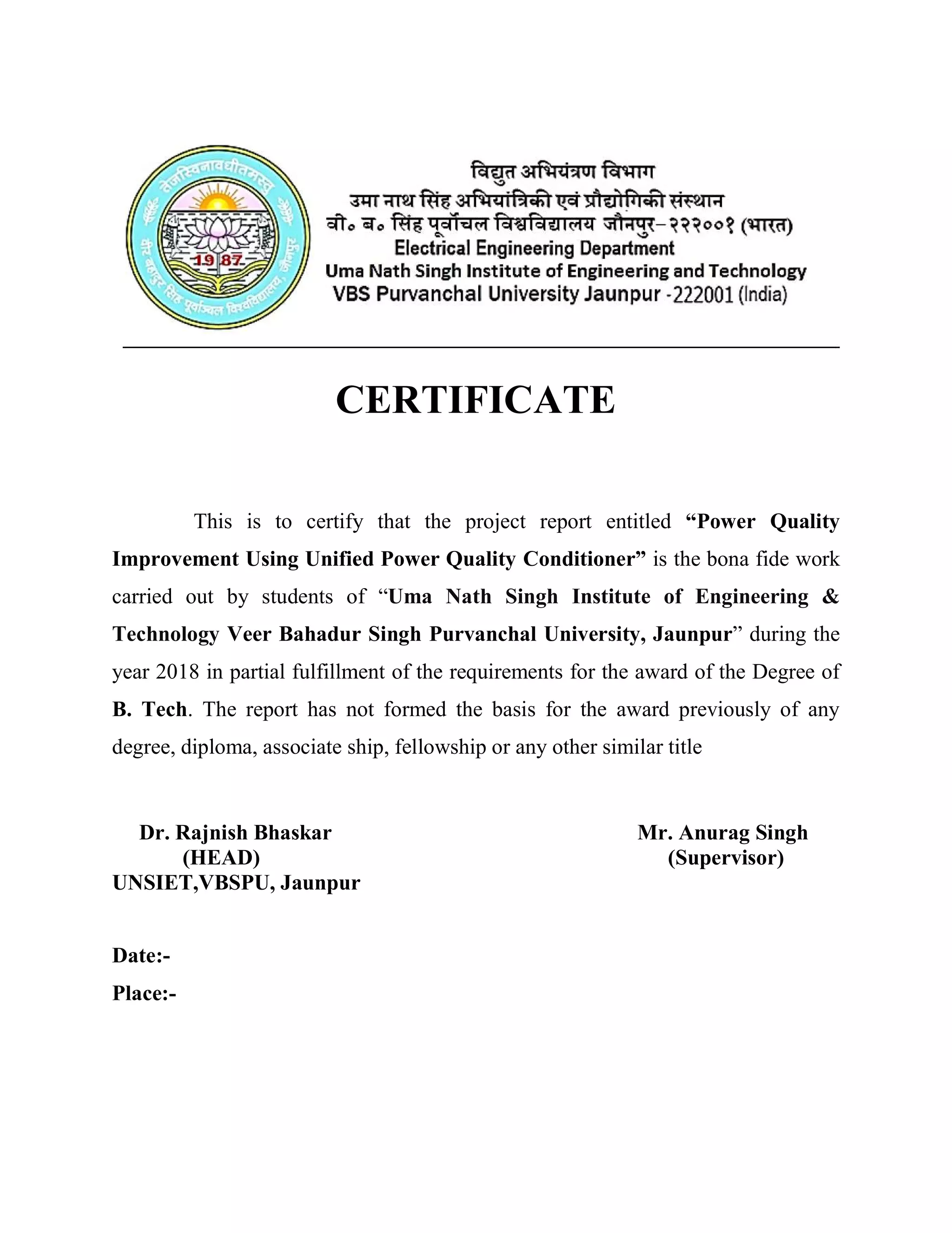 Power quality improvement using UPQC | PDF