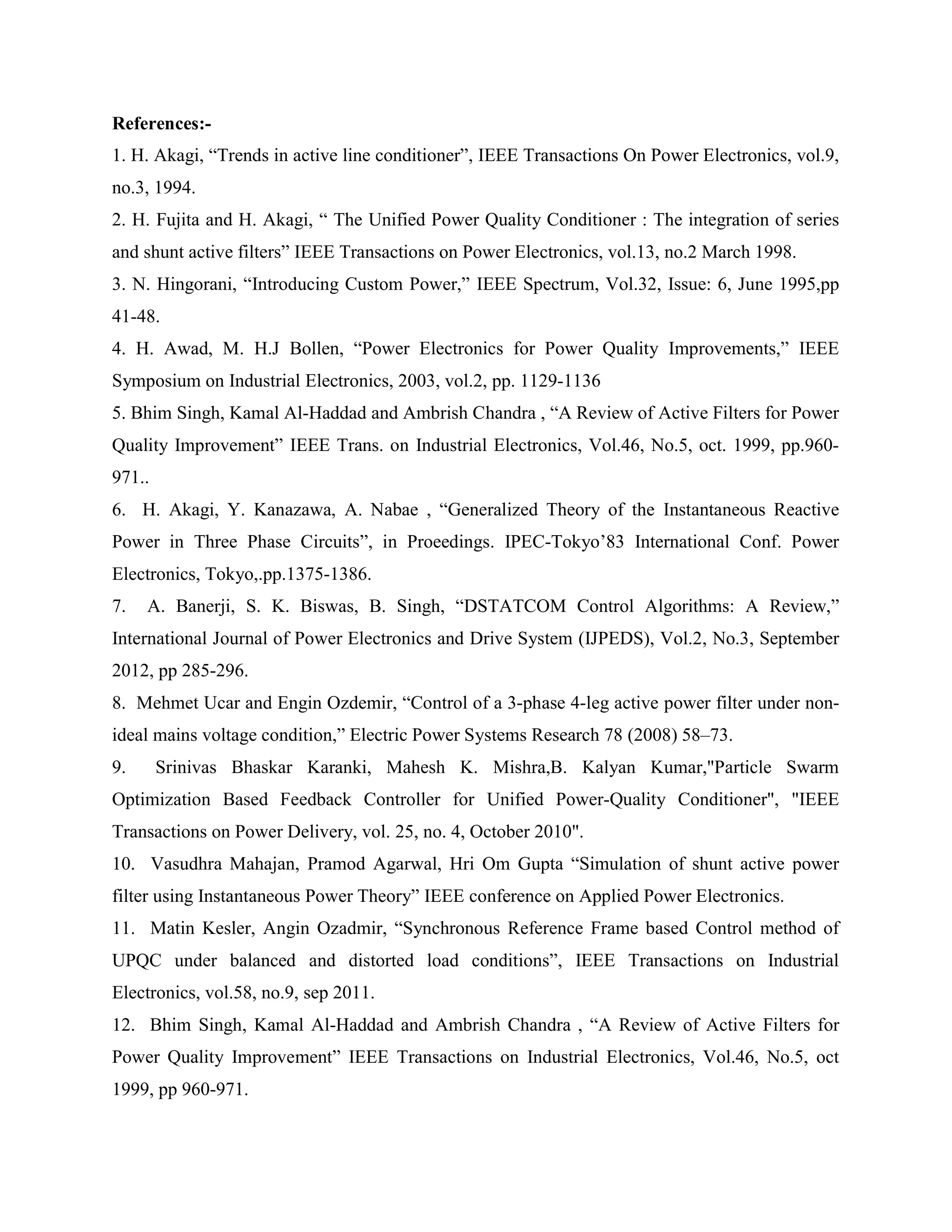 Power quality improvement using UPQC | PDF