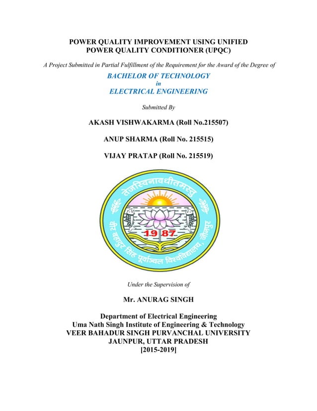 Power quality improvement using UPQC | PDF