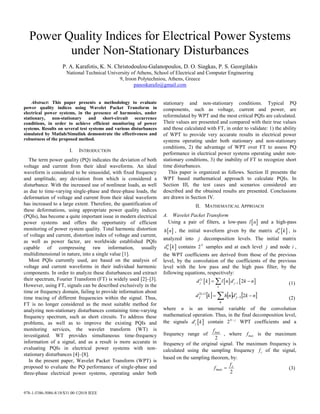 Power Quality Indices for Electrical Power Systems under Non-Stationary Disturbances | PDF ...