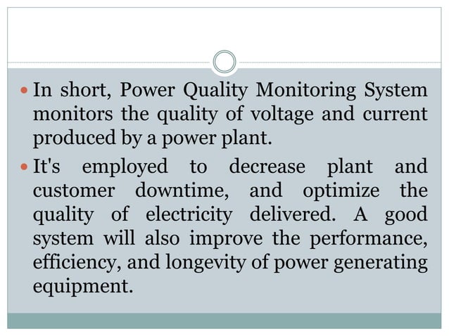 Power quality monitoring (PQM) | PPTX | Power and Energy Industry ...