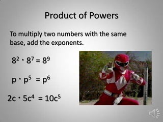 Power ranger exponents | PPTX | Physics | Science