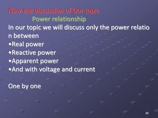 Power relationship (Electrical Engineering) | PPT