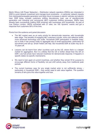 Power Responsive DSR Conference 18th June - Summary Paper | PDF
