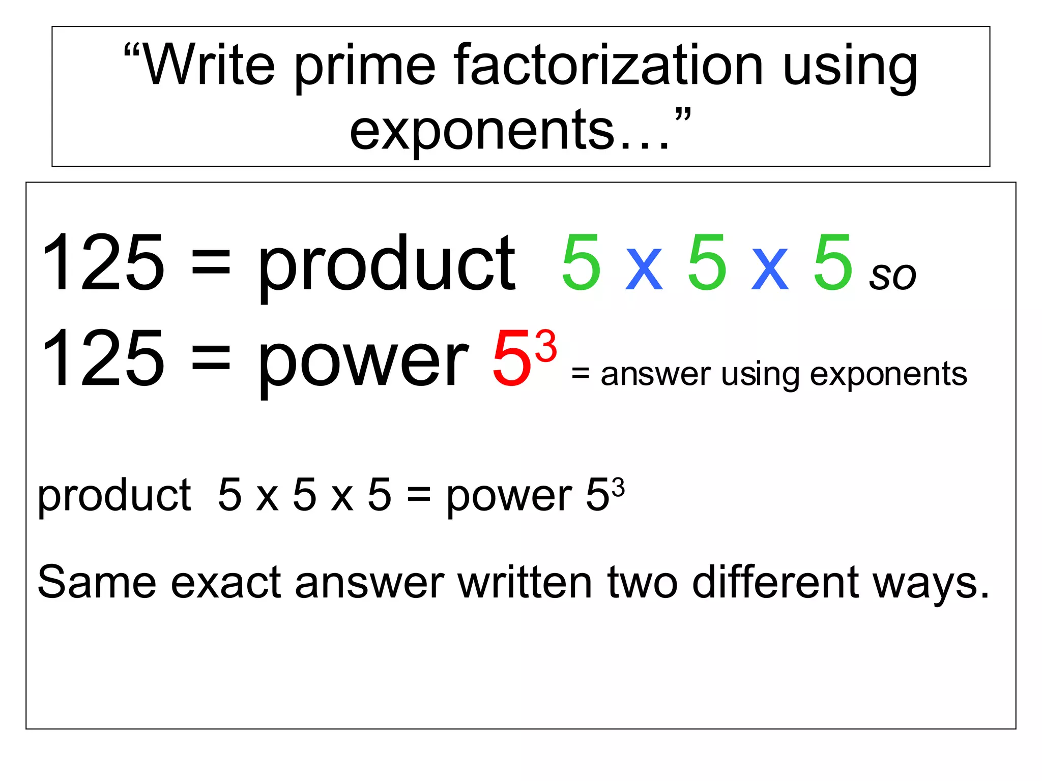 Powers and Exponents | PPT