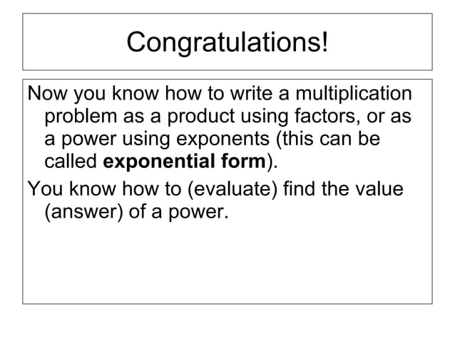 Powers and Exponents | PPT | Physics | Science