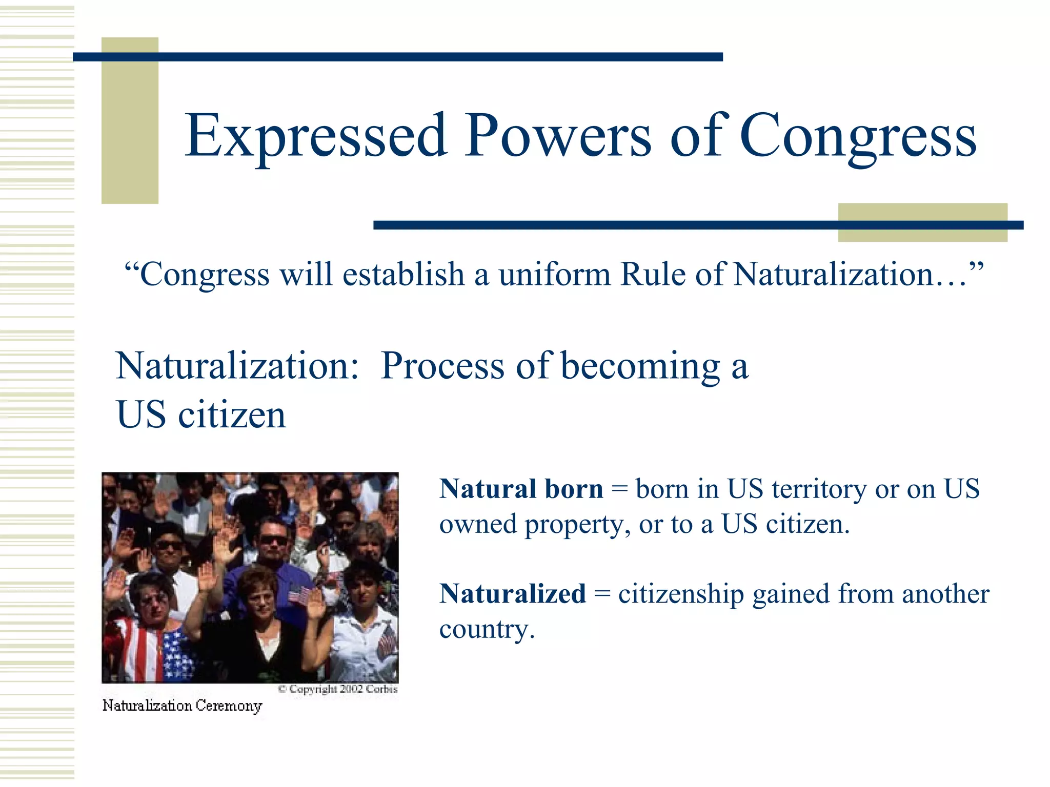 Powers Of Congress | PPT