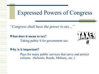 Powers Of Congress | PPT