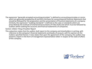 Powers and Duties of Auditors and Auditing Standards – Section 143.pptx ...