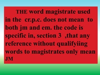 Powers and duties of executive magistrates | PPTX