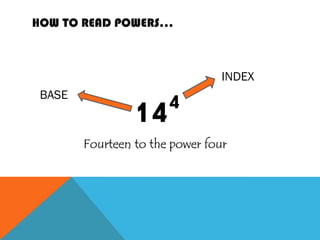 Powers and square roots- Trabajo de Matemáticas | PDF