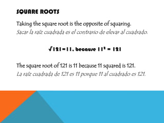Powers and square roots- Trabajo de Matemáticas | PDF