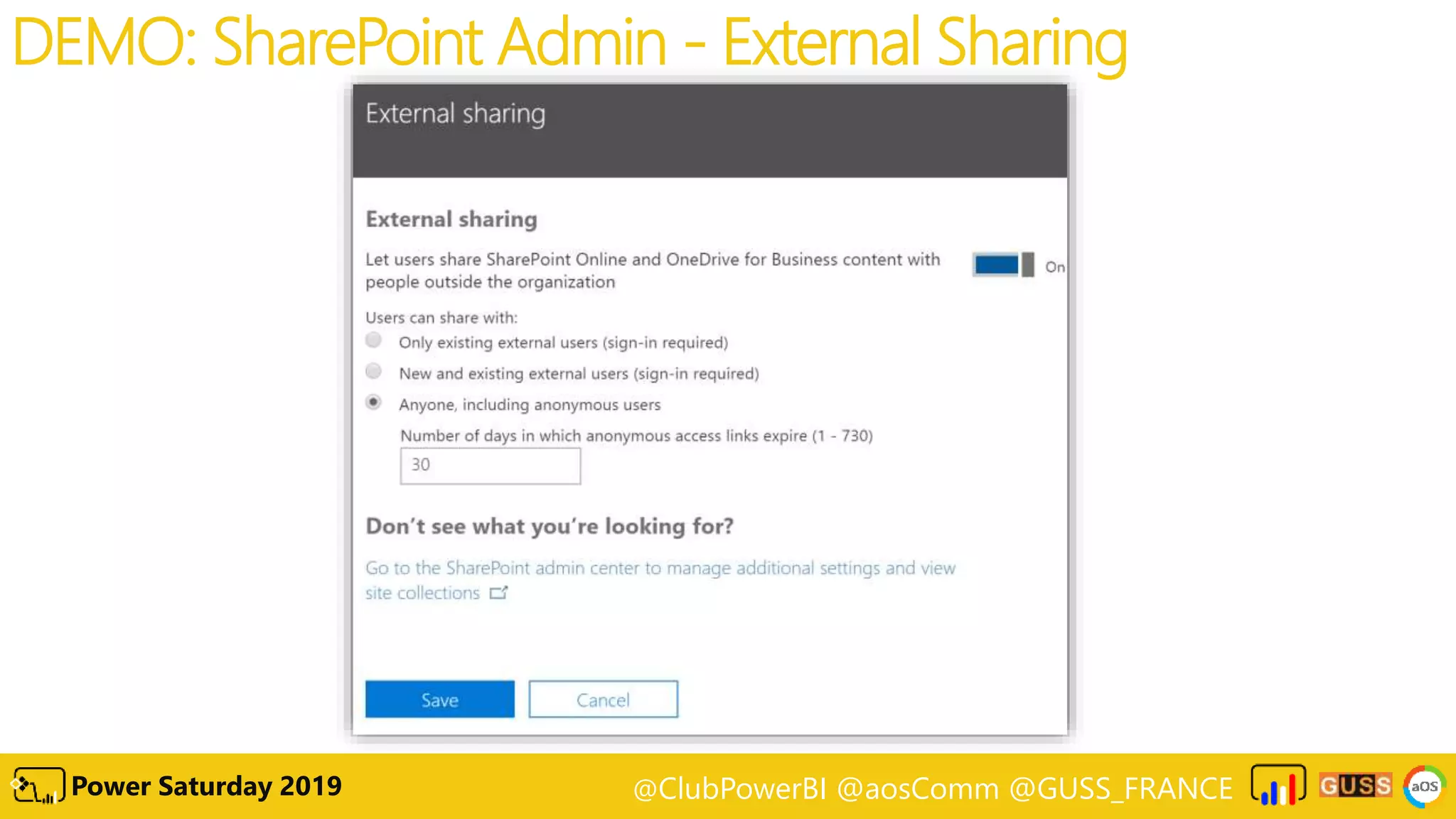 Power Saturday Paris 2019 - Enabling External Sharing in Office 365, SharePoint and OneDrive | PPT