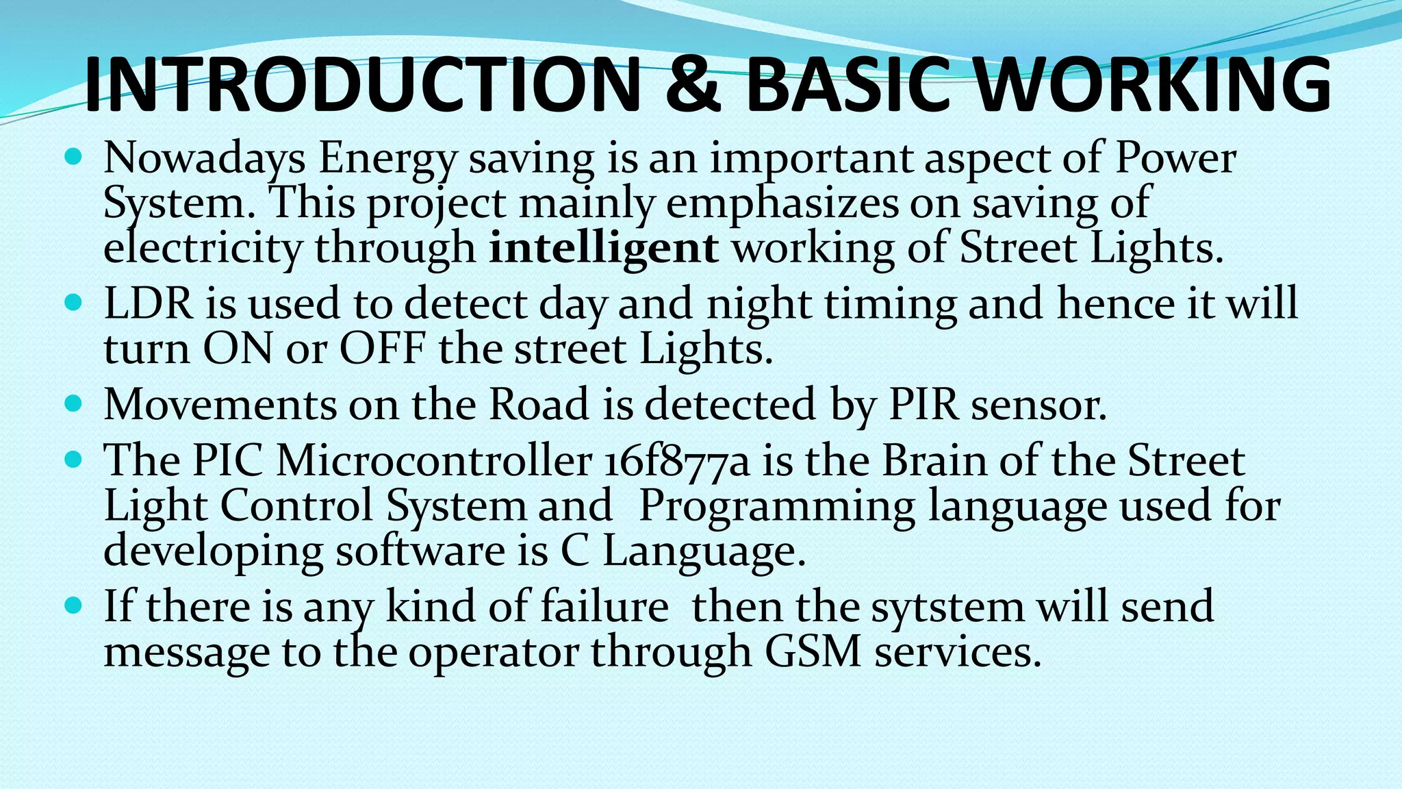 Power saving mechanism for street lights | PPTX
