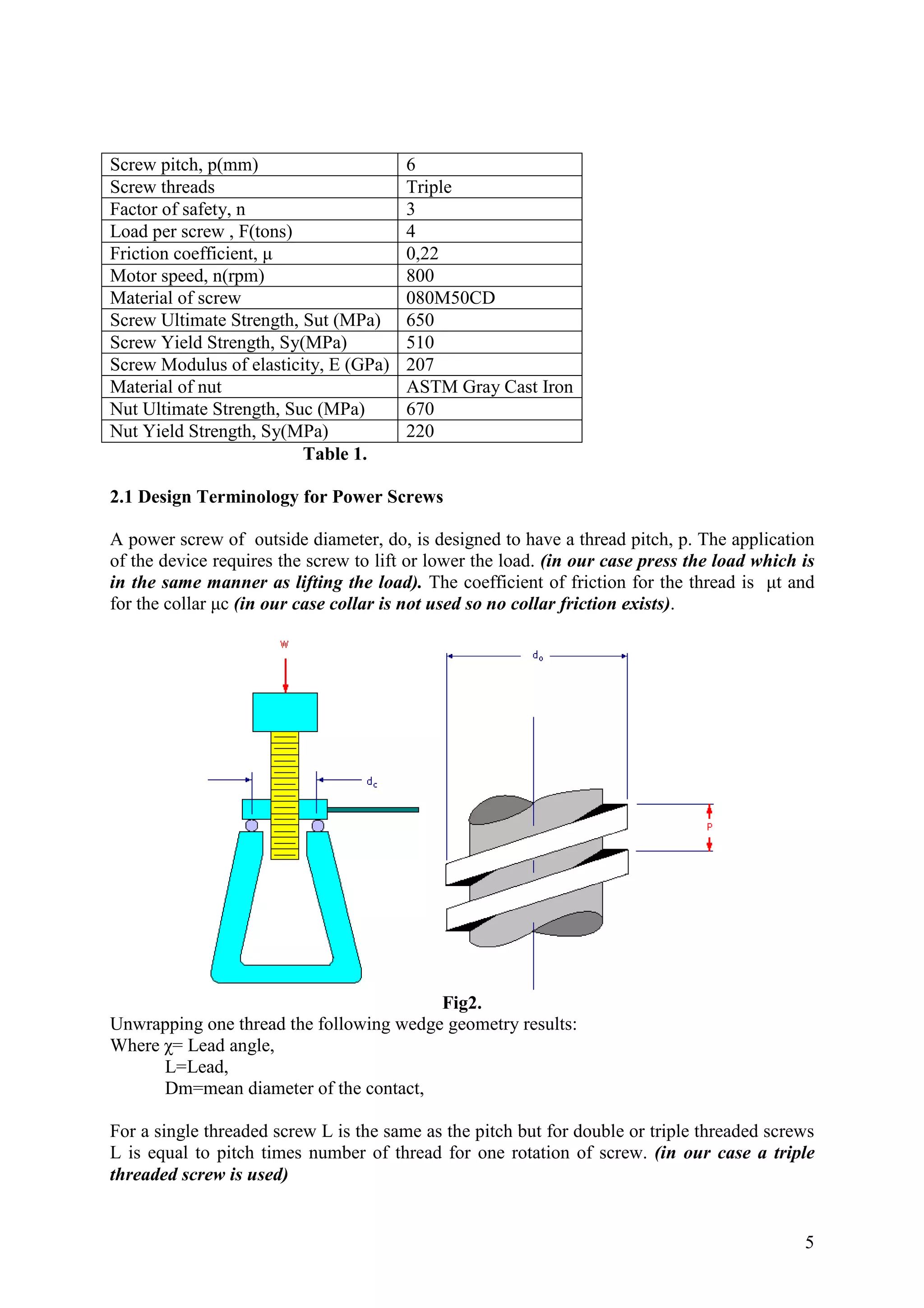 Power screw Erdi Karaçal Mechanical Engineer University of Gaziantep | PDF