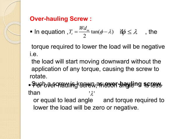 Power screw (machine design & industrial drafting ) | PPTX