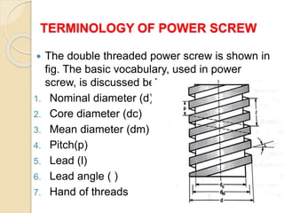 Power screw (machine design & industrial drafting ) | PPTX