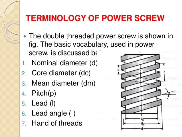 Power screw (machine design & industrial drafting )