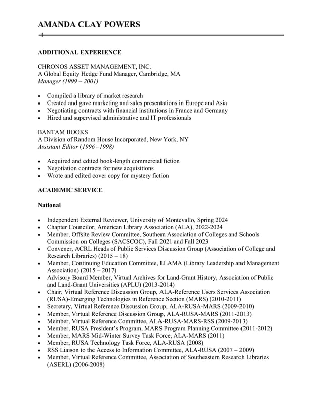 Amanda Clay Powers' Curriculum Vitae PDF | PDF