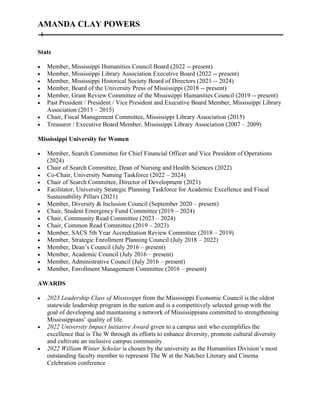 Amanda Clay Powers' Curriculum Vitae PDF | PDF