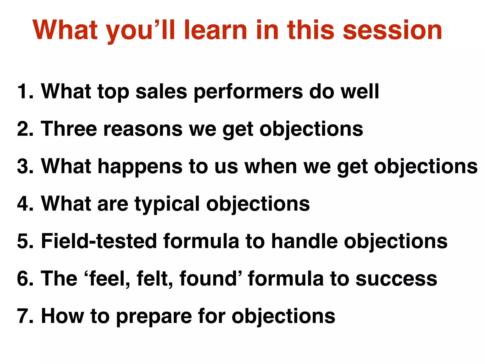 Overcoming Objections | PDF