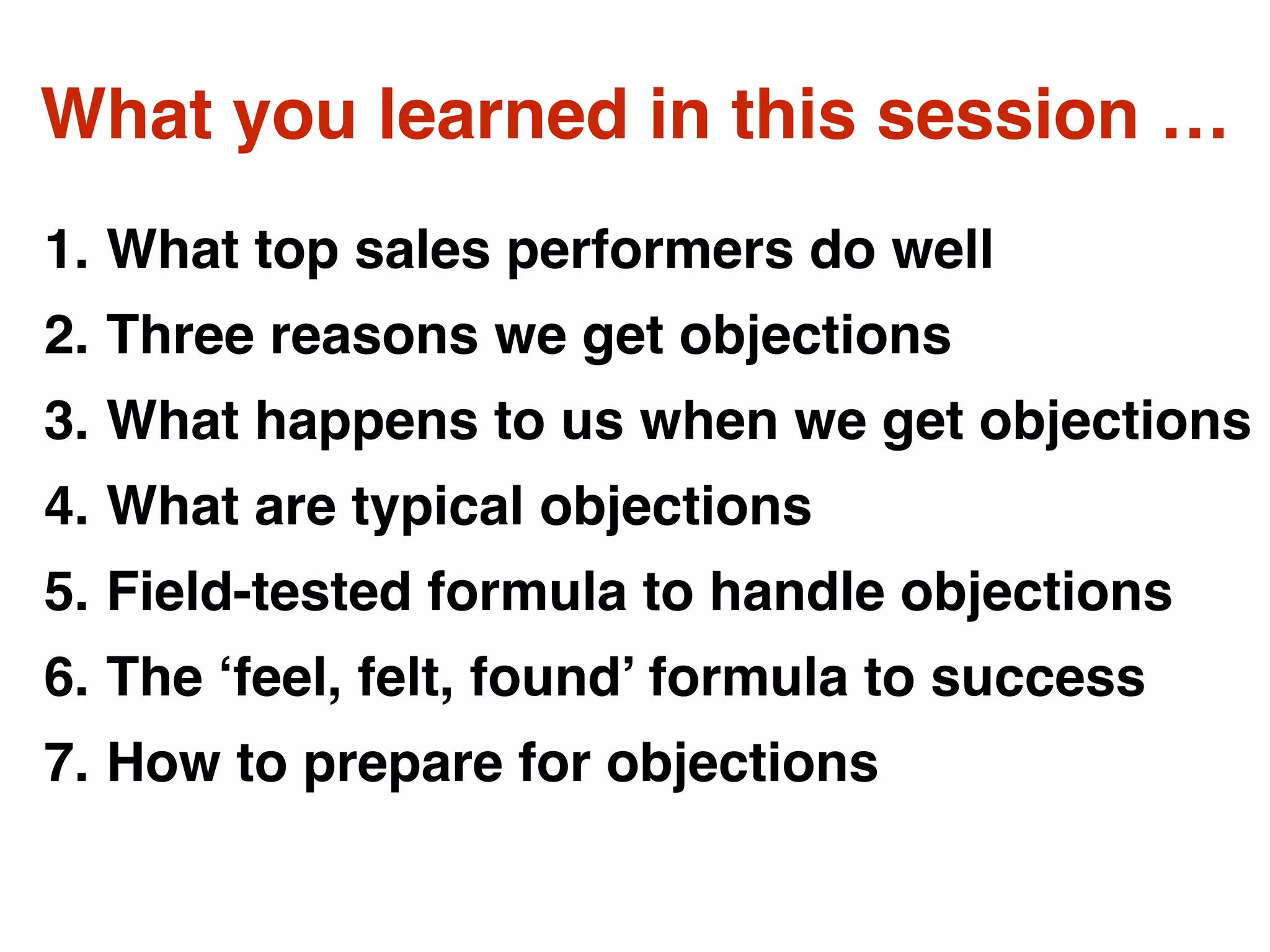 Overcoming Objections | PDF