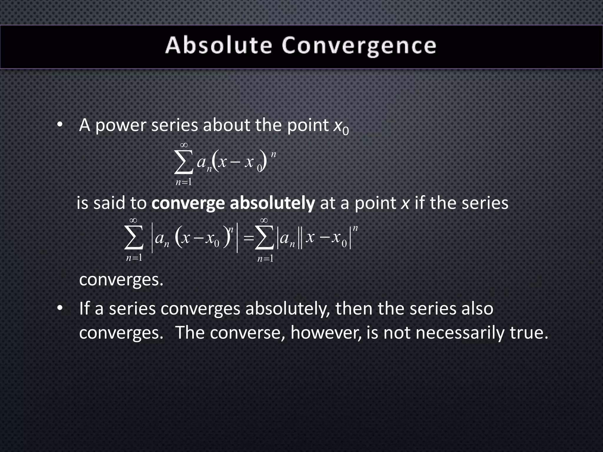Power series and radius of convergence | PPTX