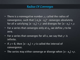 Power series and radius of convergence | PPTX