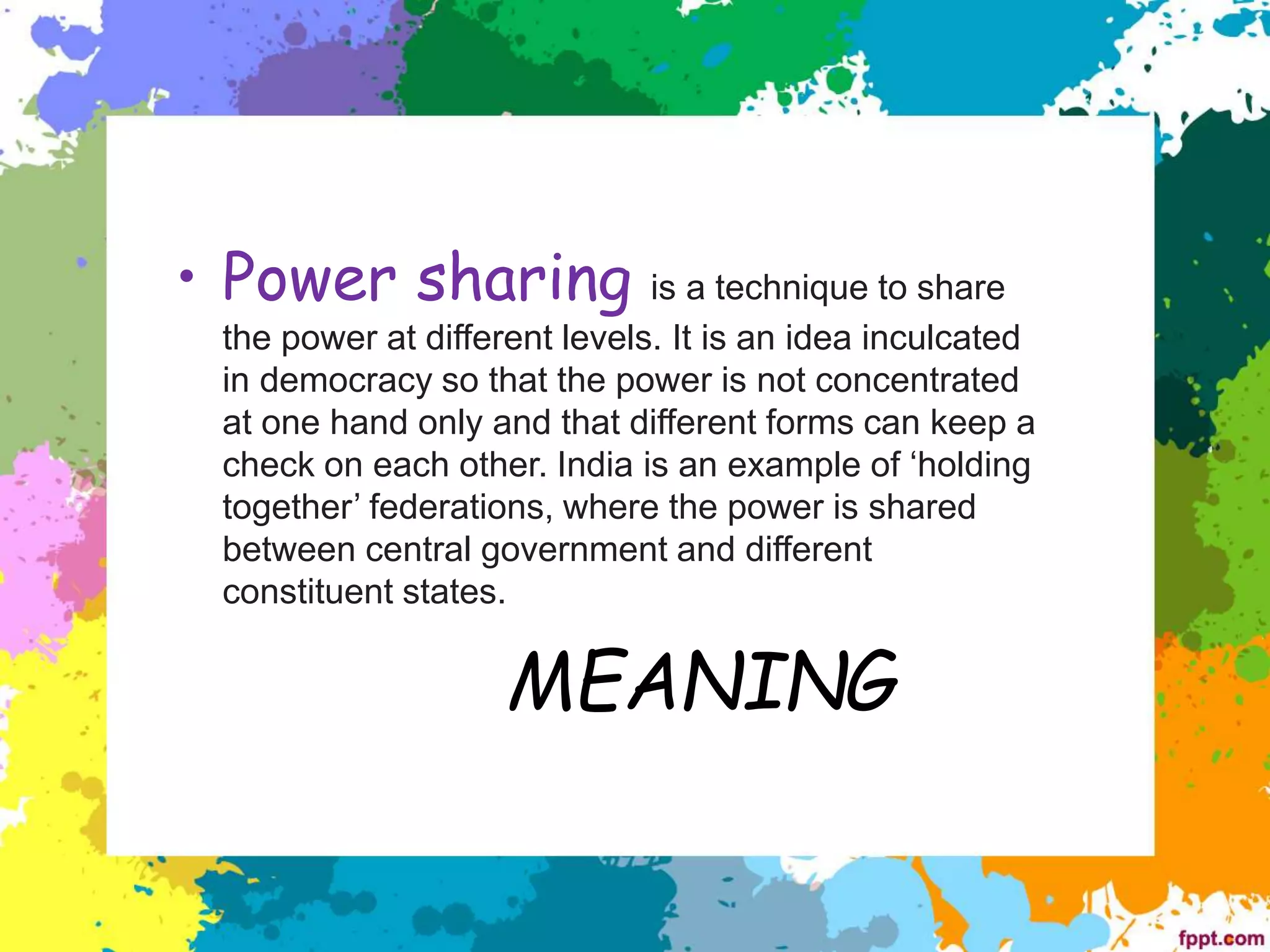 power sharing class 10 cbse civics | PPTX