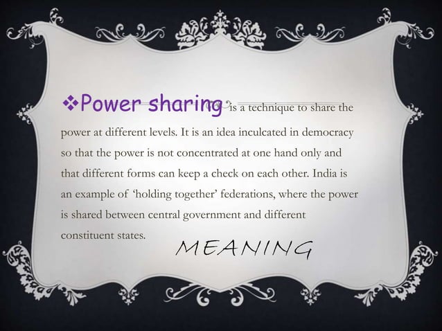 Power sharing PPT Presentation | PPTX | Civic affairs | Politics