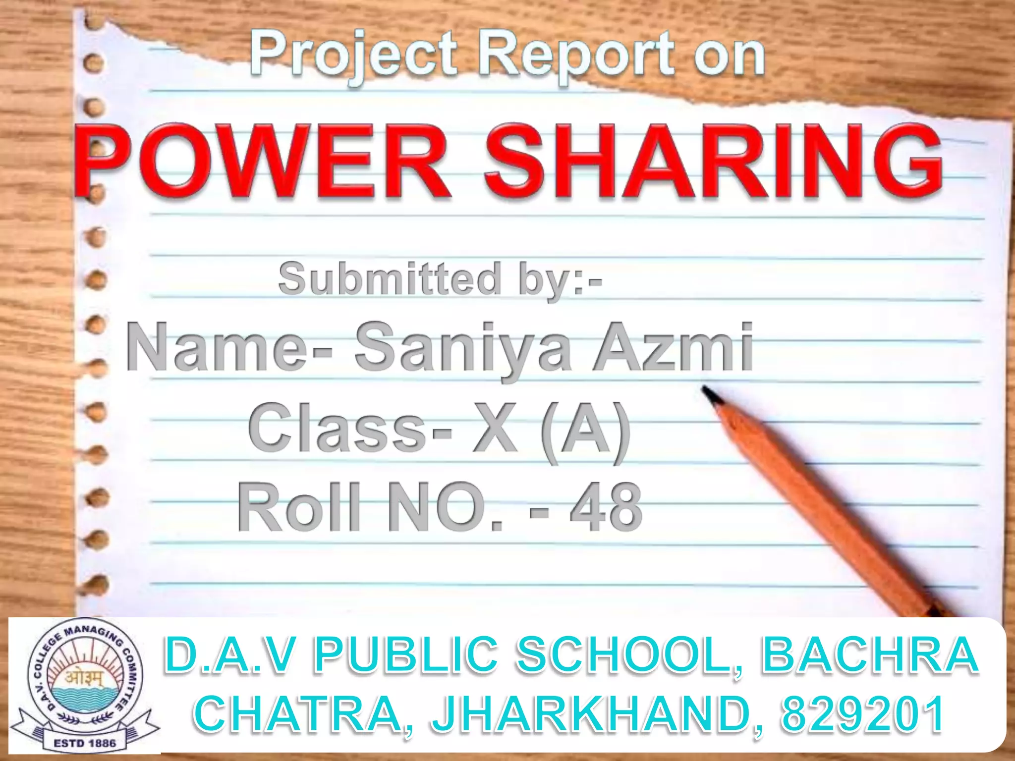 Power sharing DAV CLASS TEN | PPTX