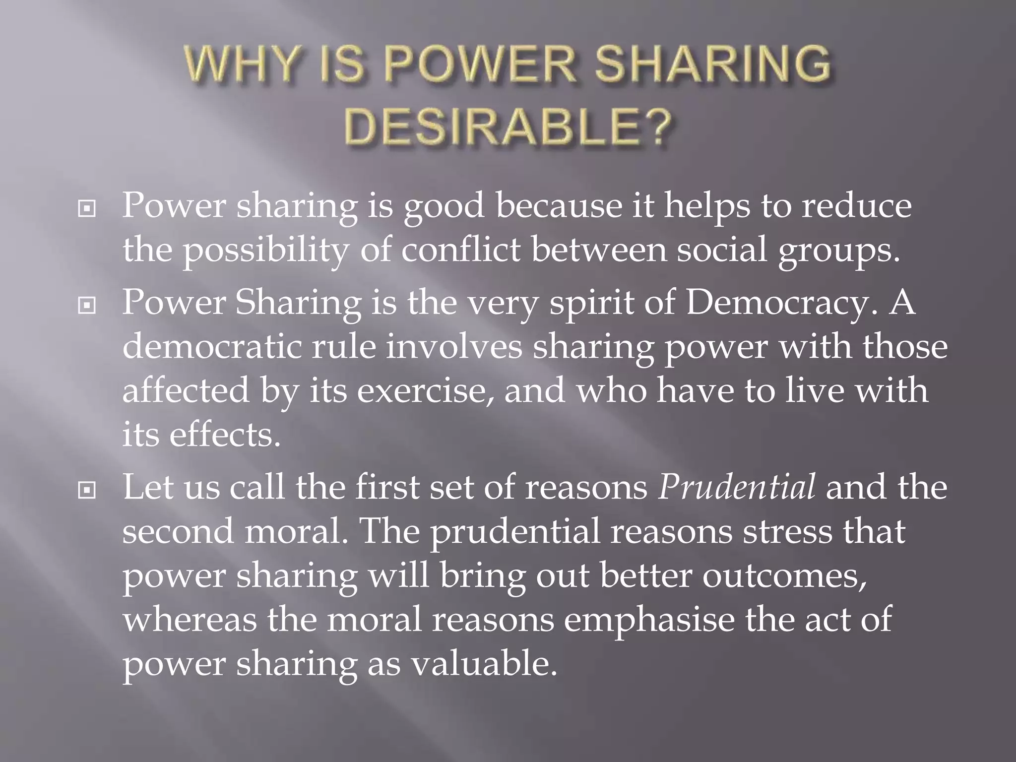 Power sharing CLASS 10 | PPTX